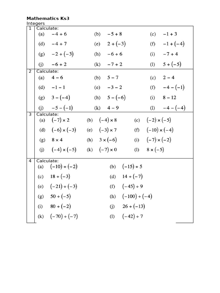 Mathematics Ks3 | PDF