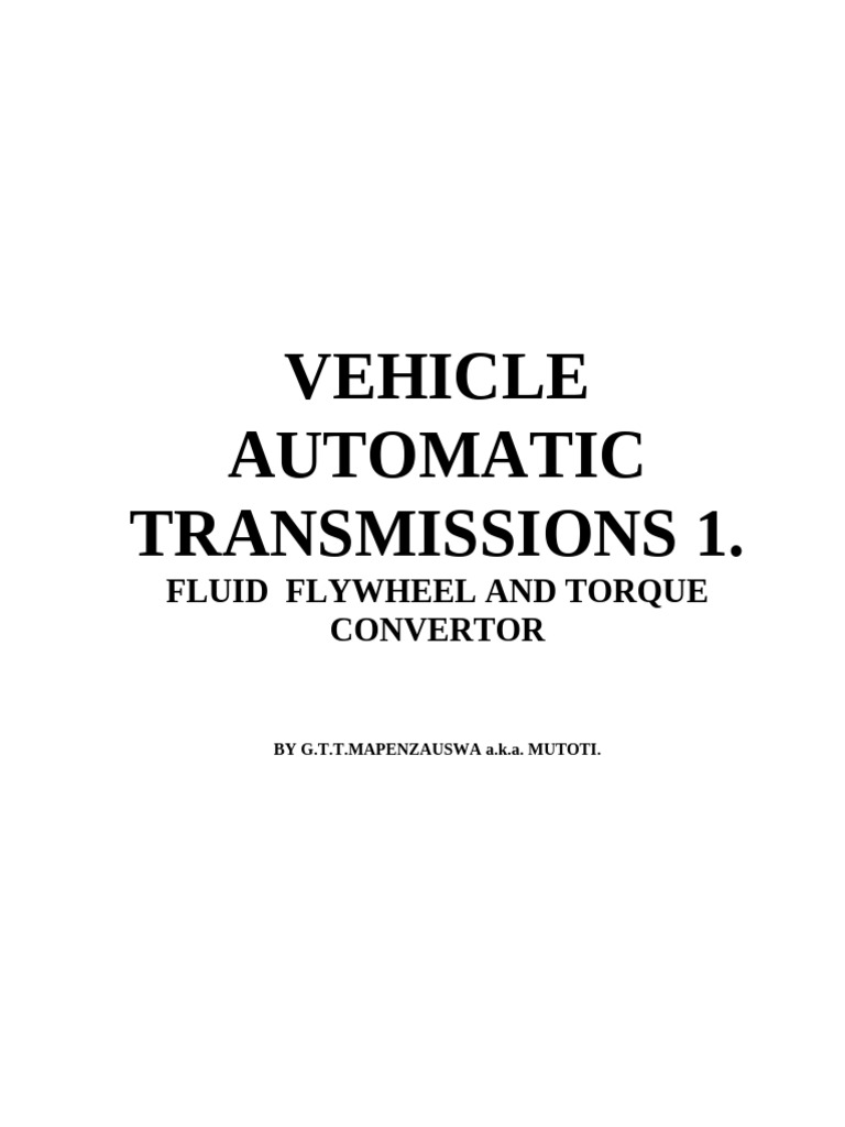 Fluid Flywheel and Torque Convertor NC - 101004 | PDF | Clutch ...