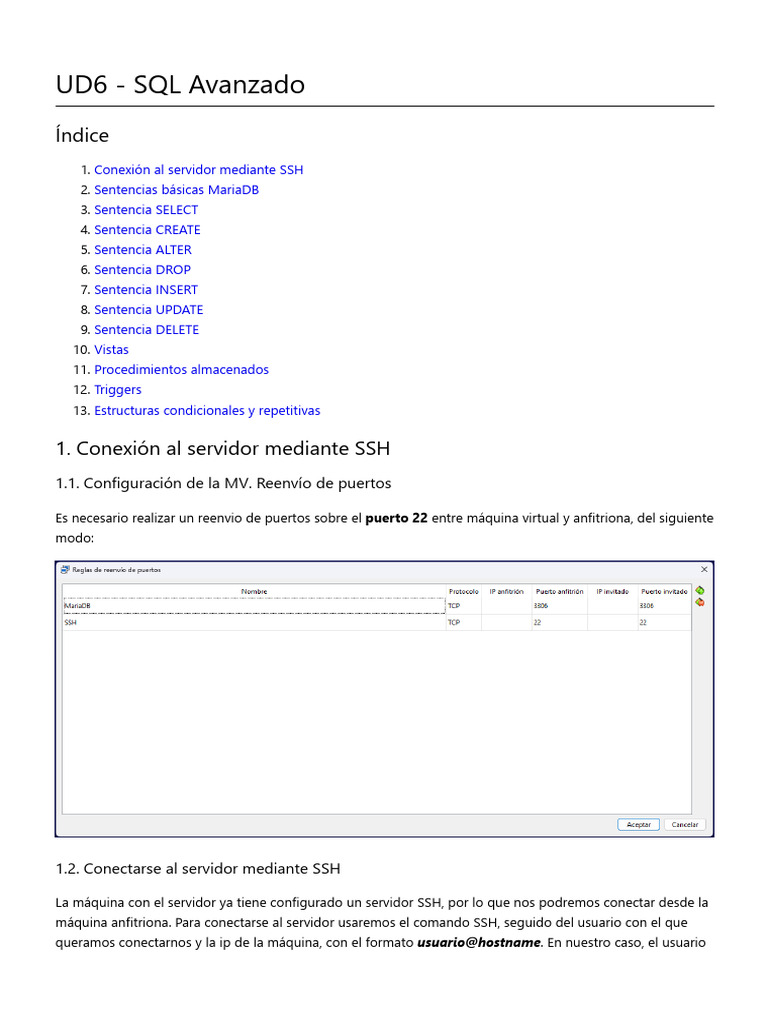 BaDa UD6 SQL Avanzado | PDF | Bases de datos | Software de gestión de datos