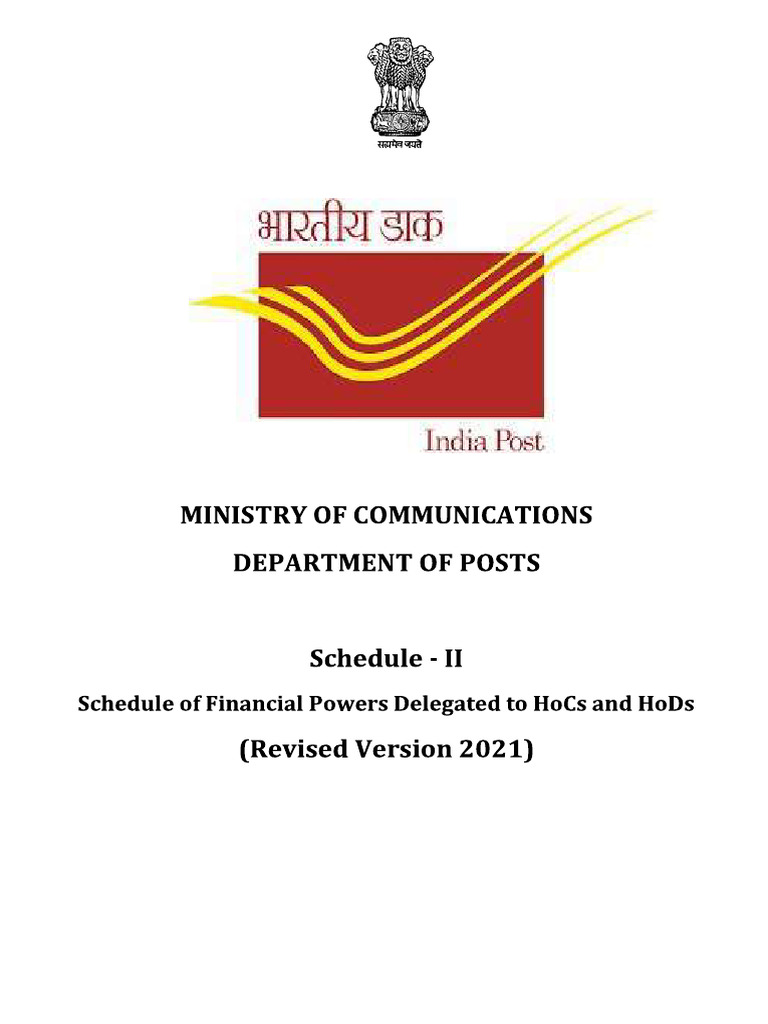 DoP HOC and HOD Schedule of Power | PDF