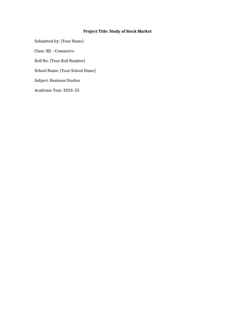 Stock Market Project Complete | PDF | Economies