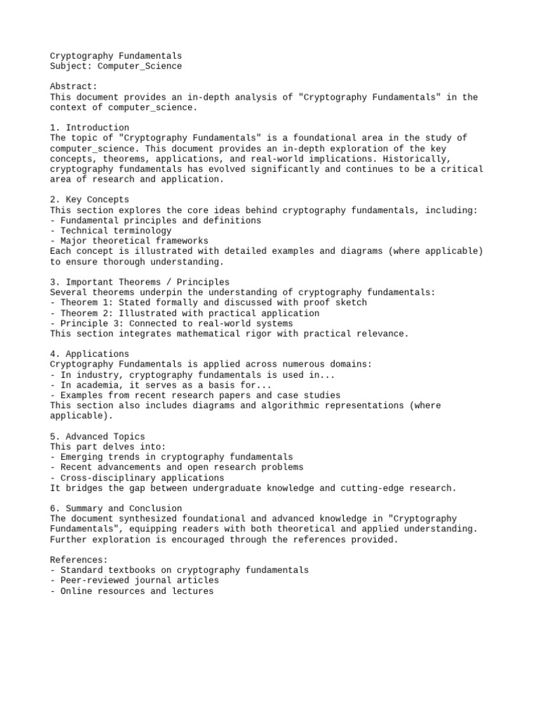 Cryptography Fundamentals | PDF