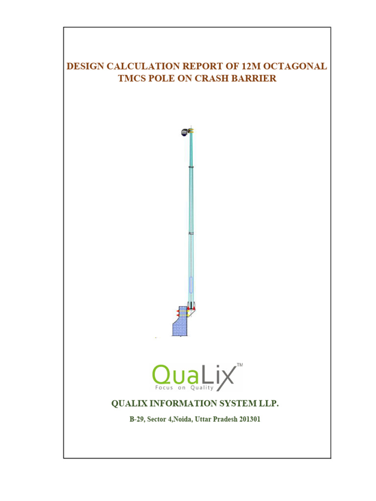 Design Report for 12M Octagonal Pole | PDF | Structural Engineering ...