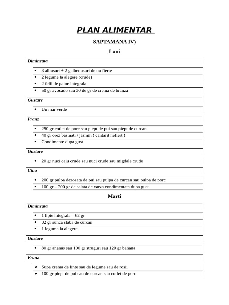 Plan Alimentar 4 | PDF | Frutas comestibles | Fruta