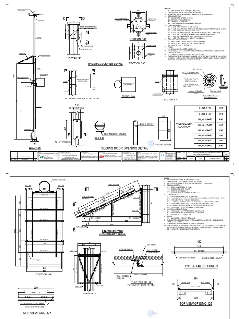 10m Octagonal Pole & Foundation Drawing Suitable For VIDS Camera & 1SP ...