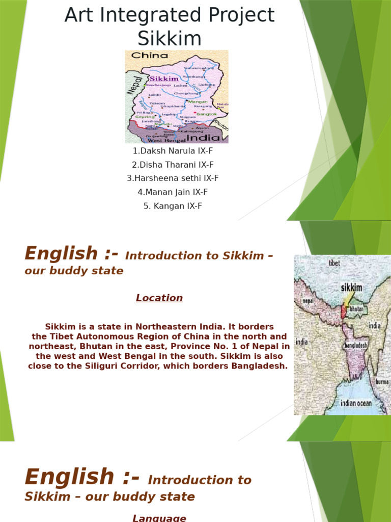 Art Integrated Project-Sikkim | PDF