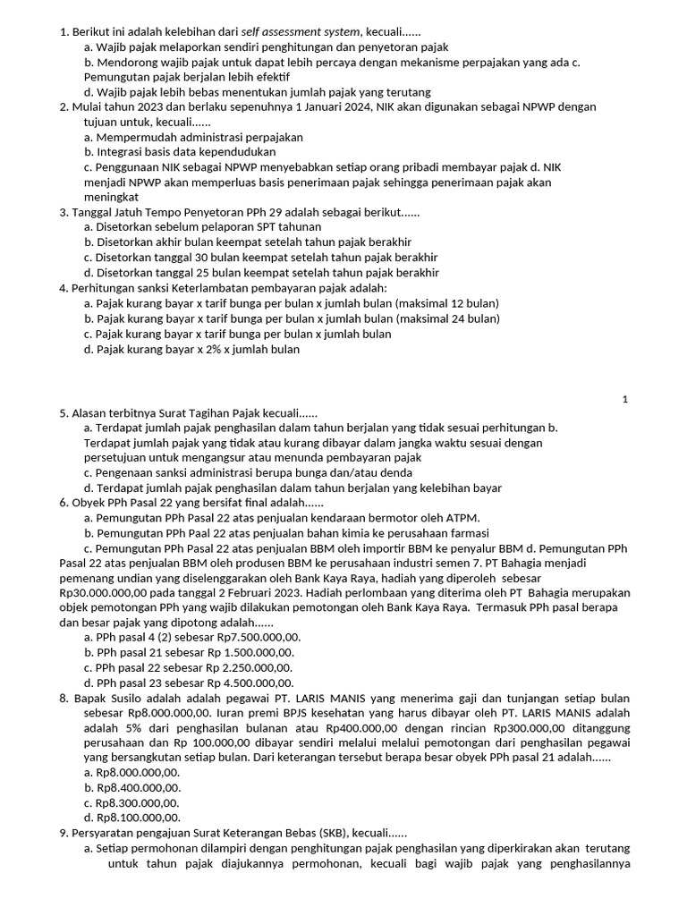 Panduan Pajak dan NIK 2023 | PDF