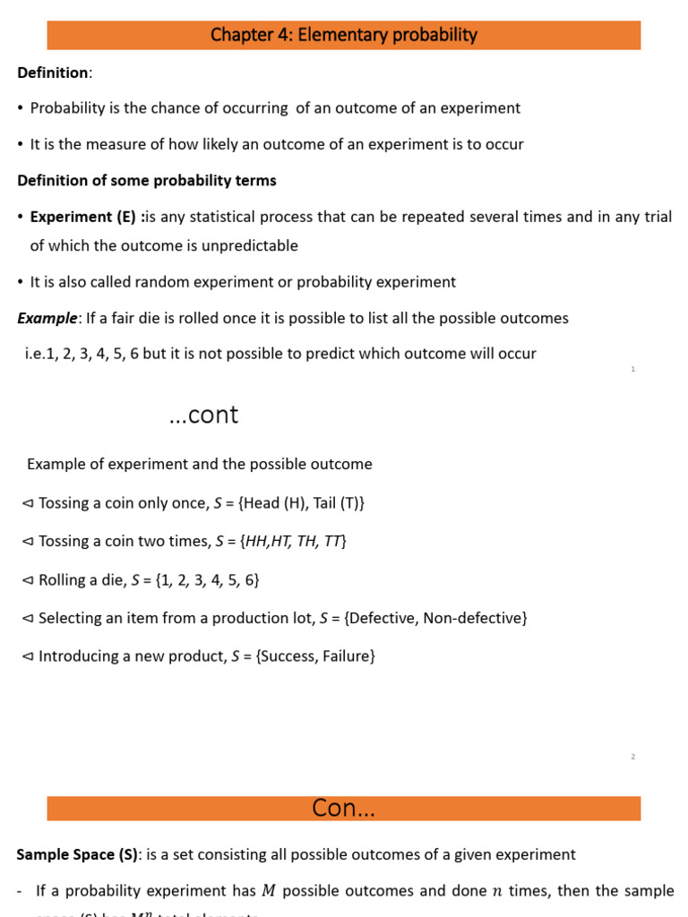 4.elementary Probability | PDF | Probability Distribution | Probability