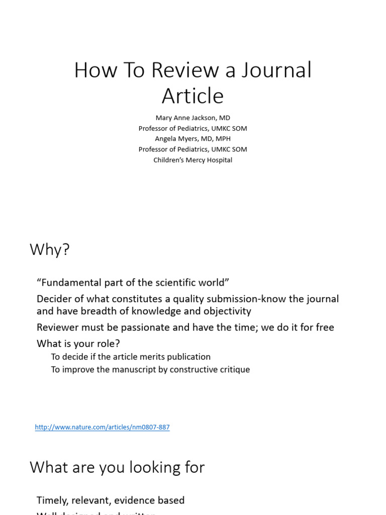 Guide to Journal Article Review Process | PDF | Statistics