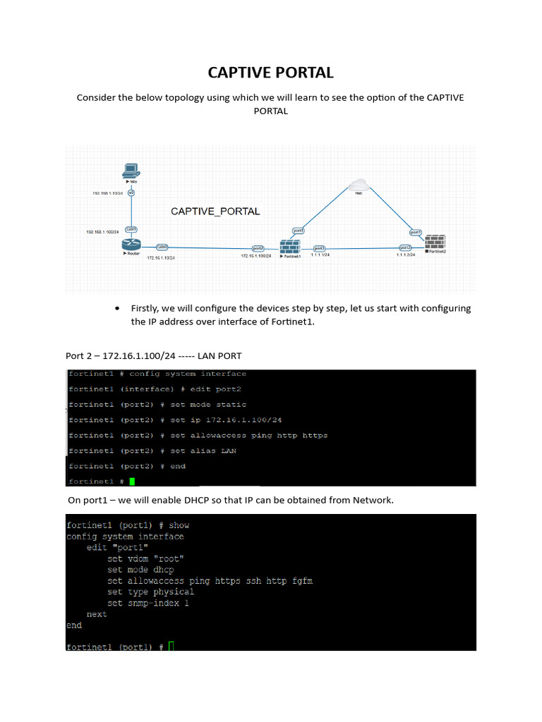 Captive Portal On Fortigate DHCP | PDF | Ip Address | Computer Network