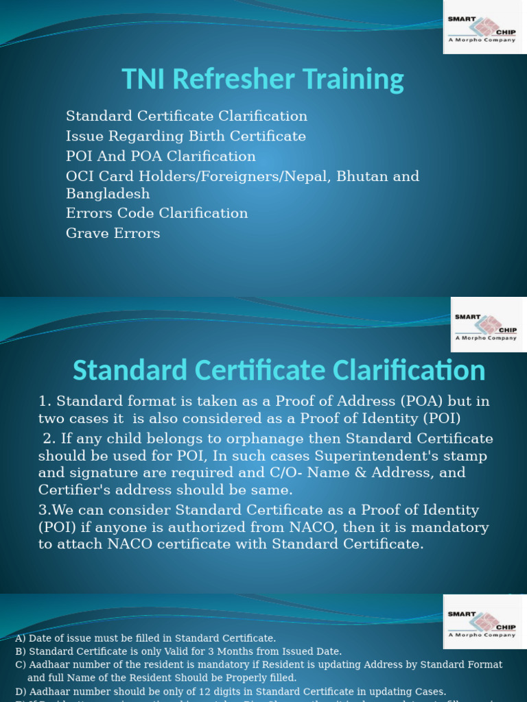 TNI Refresher Training Guidelines | PDF | Identity Document | Access ...