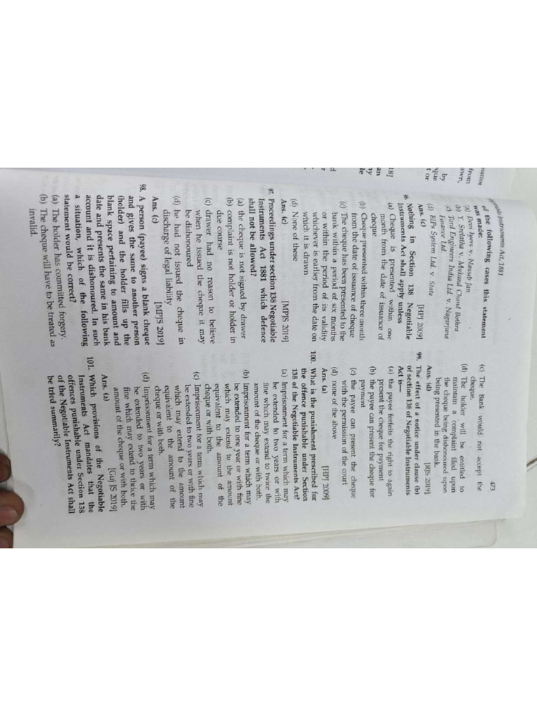 NI MCQs | PDF