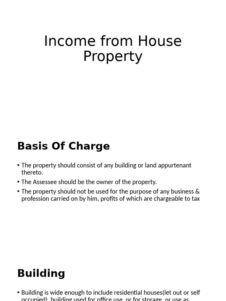 Income From House Property | PDF | Tax Deduction | Taxes