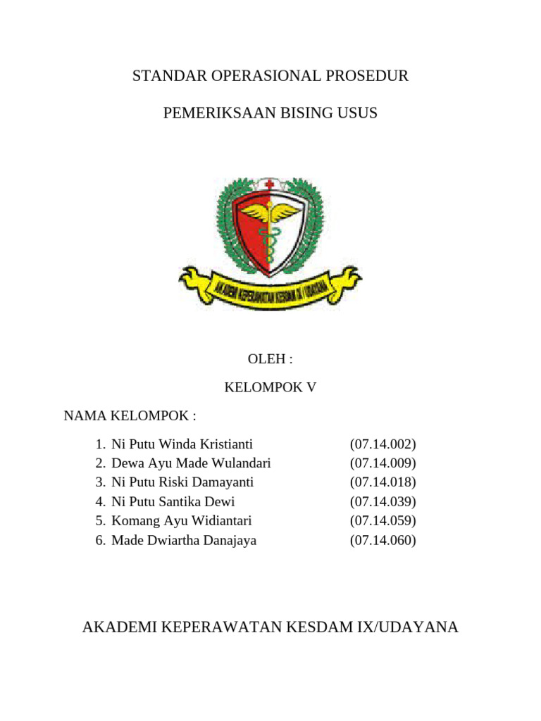COVER sop bising usus kmb | PDF