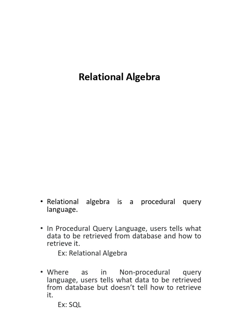 DBMS - Unit-2 Relational Algebra | PDF | Relational Model | Table (Database)