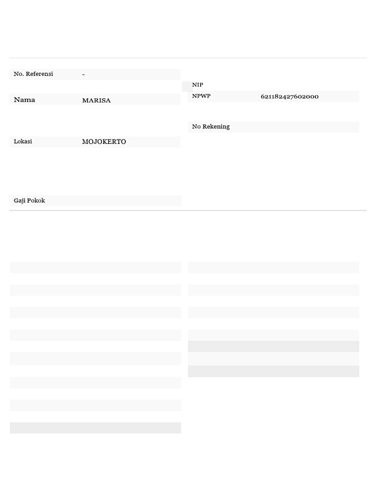 Payslip MARISA | PDF