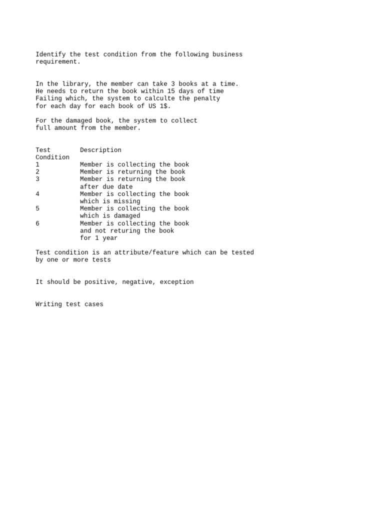 Identify Test Condition | PDF