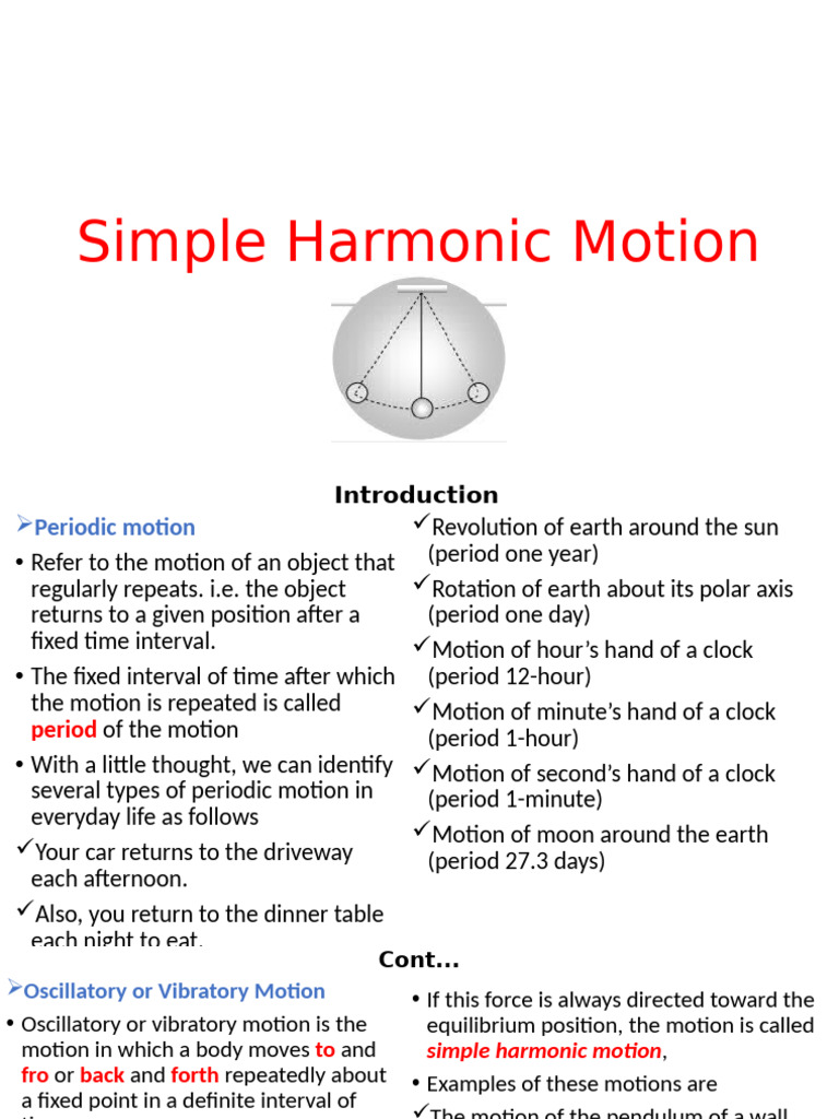 03_Simple Harmonic Motion | PDF | Oscillation | Force