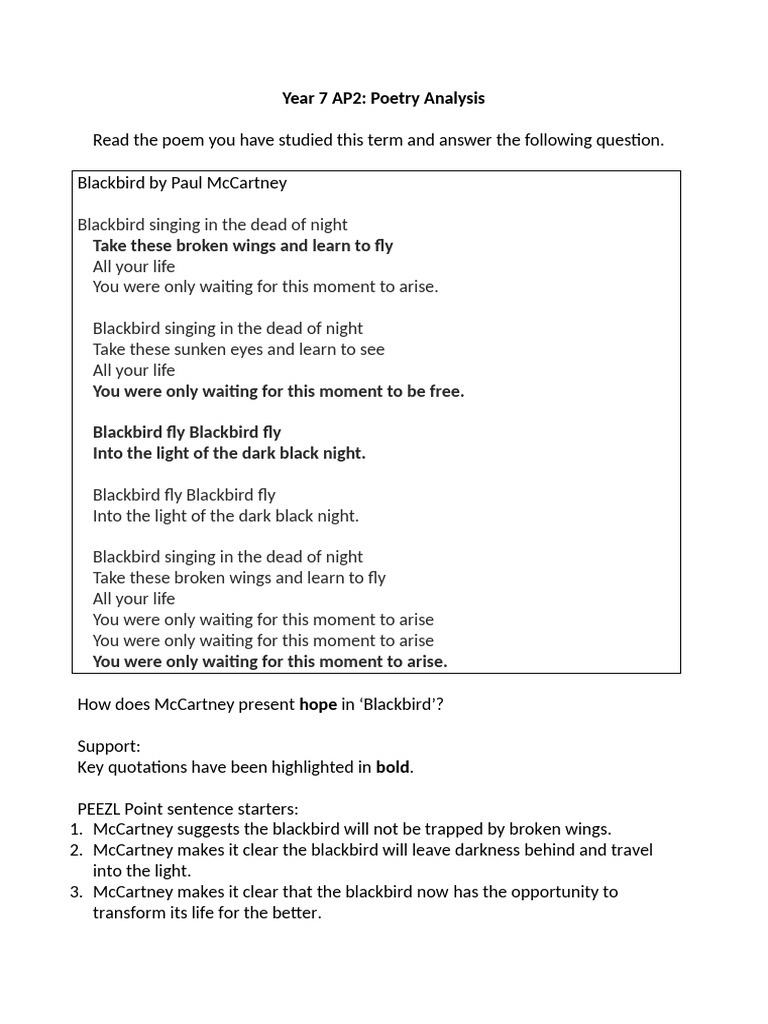 Year 7 AP2 Poetry | PDF