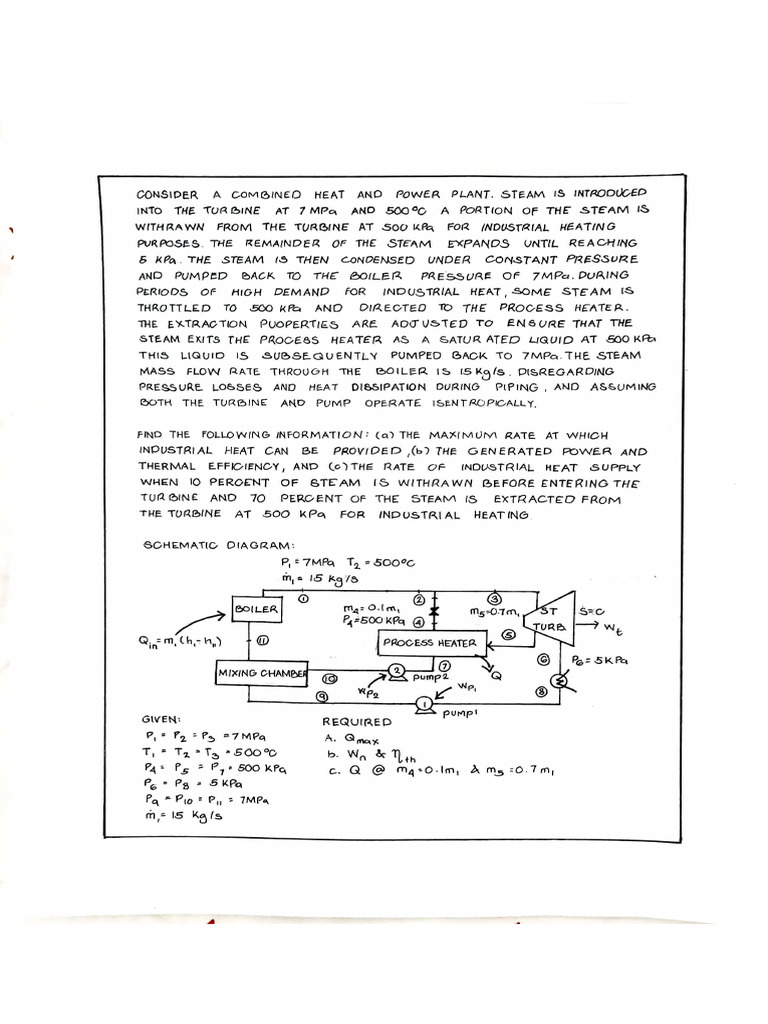 cogenerate powerplant sample problem | PDF