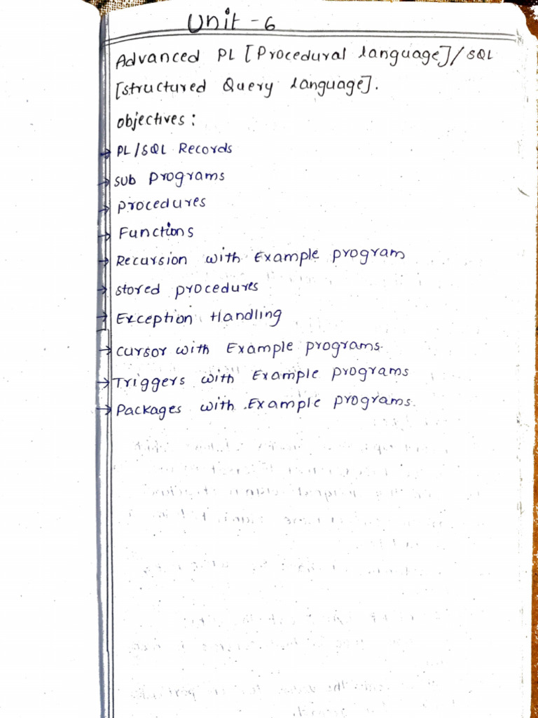 Rdbms Unit 6 | PDF | Parameter (Computer Programming) | Data