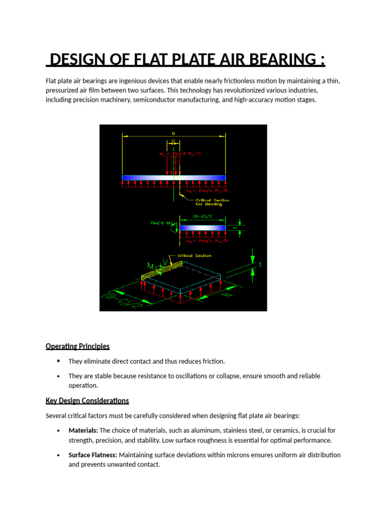 Flat Plate Air Bearing Design Guide | PDF | Bearing (Mechanical ...