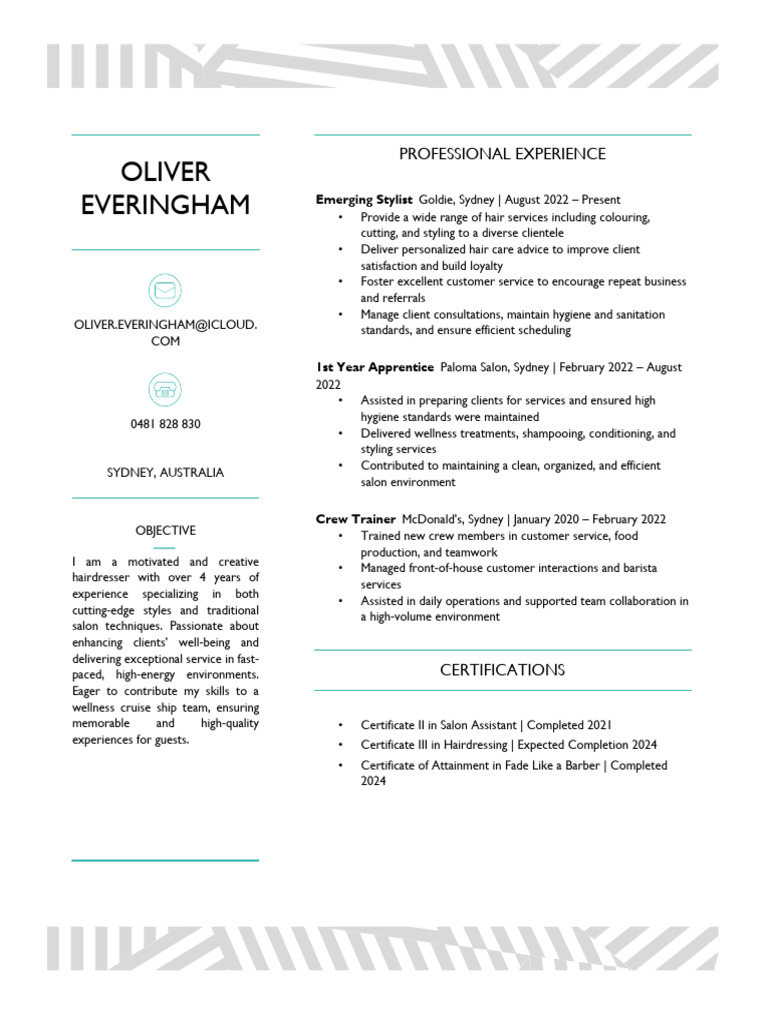 Oliver Everingham Resumè | PDF | Social Psychology | Organizational ...