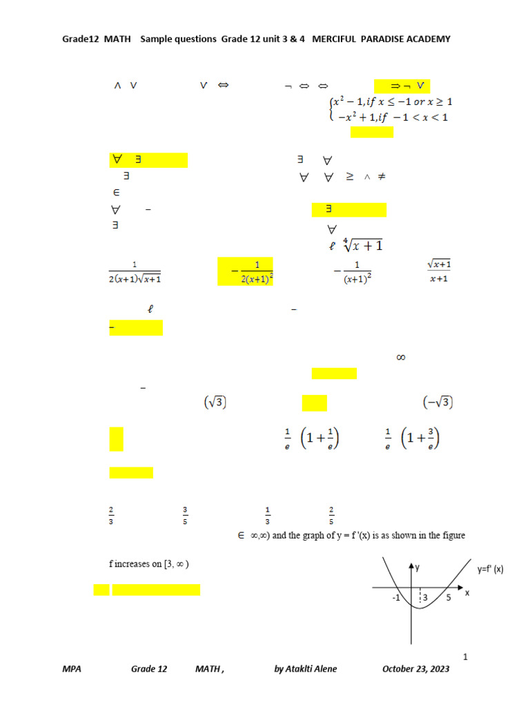 Answers of sample questkons | PDF | Mathematical Relations ...