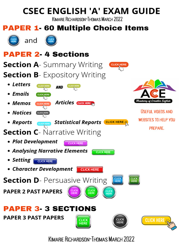 Csec English 'A' Exam Format | PDF