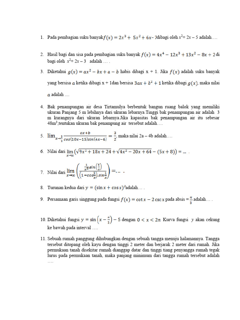 Kisi2 Latihan Us | PDF