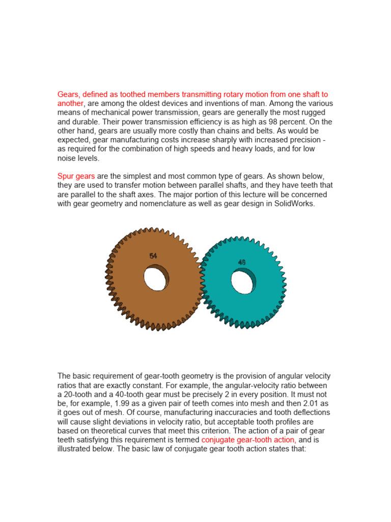Involute Gear Design in SolidWorks | PDF | Gear | Belt (Mechanical)