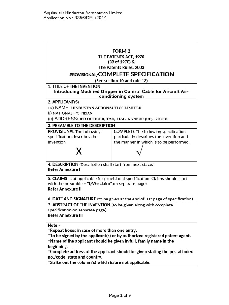 A1-Patent Writing Template Spec Annexure-I | PDF | Valve | Wire