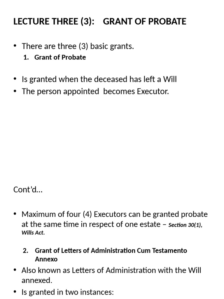 Understanding Grants of Probate and Administration | PDF | Probate ...