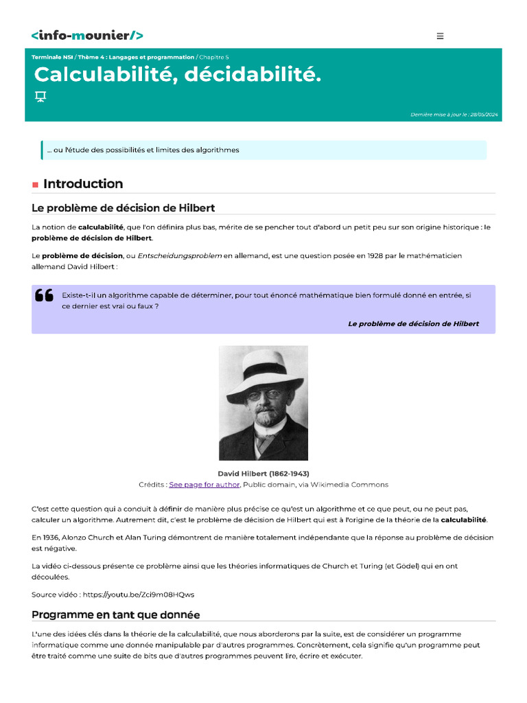 T4 C5 Calculabilite Decidabilite | PDF