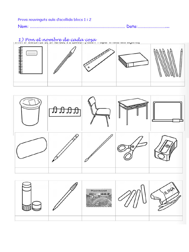 Prueba Castellano Básico Recién Llegados Bloques 1 y 2 Comencem | PDF