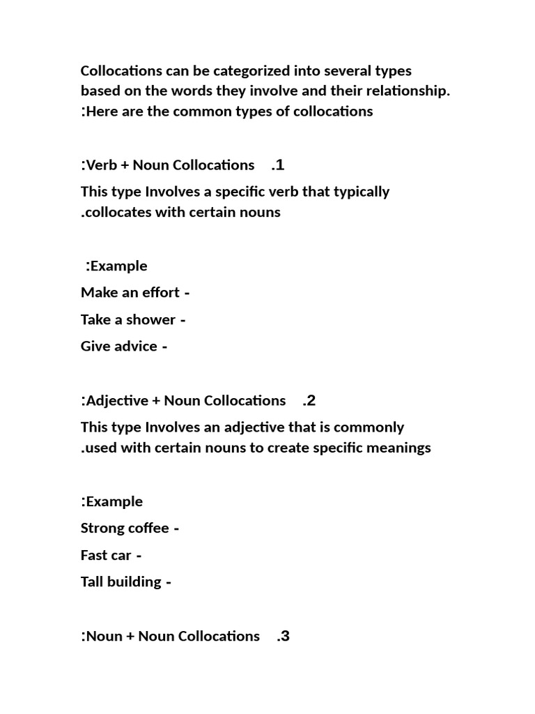 Types of Collocations | PDF