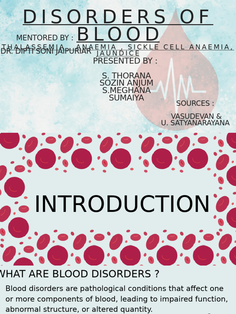Overview of Blood Disorders and Anemia | PDF | Anemia | Tissue (Biology)