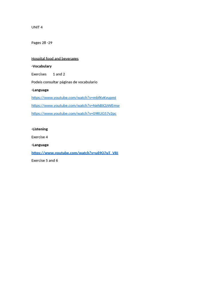 UNIT 4 PG 28 - 29 | PDF