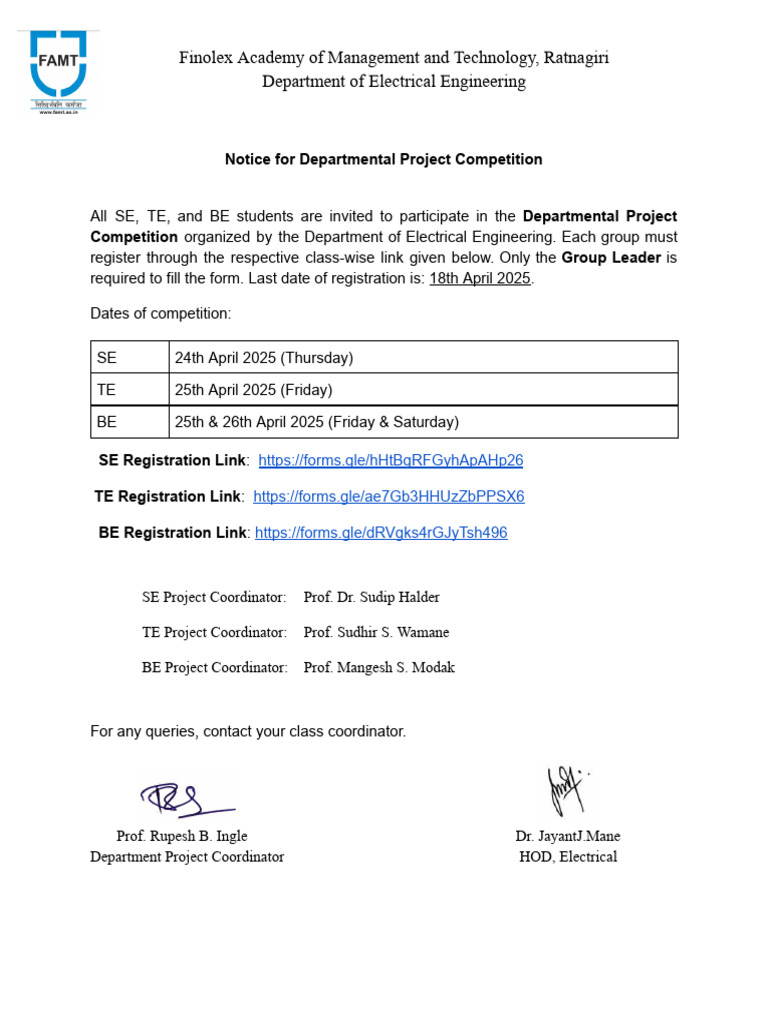 Electrical Engineering Project Competition | PDF
