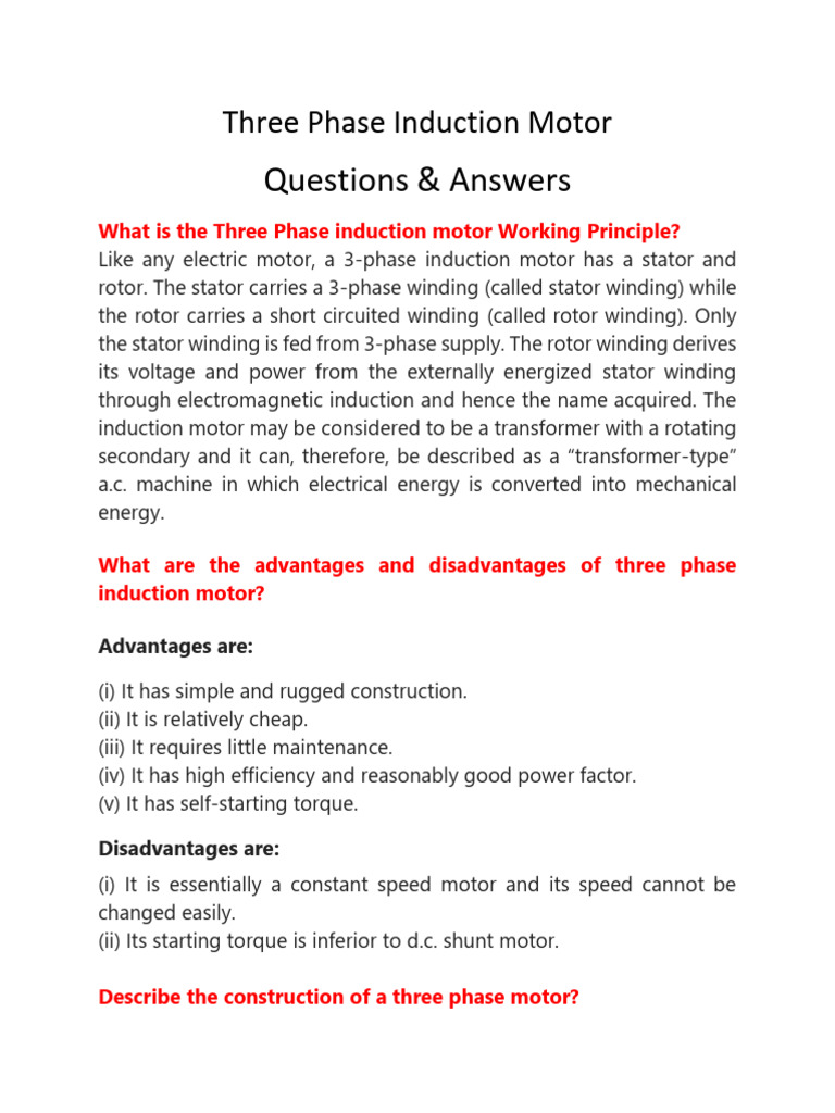 Three Phase Induction Motor | PDF | Electric Motor | Transformer