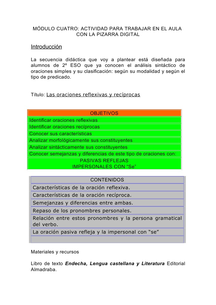 Módulo Cuatro | PDF | Oración (Lingüística) | Sintaxis