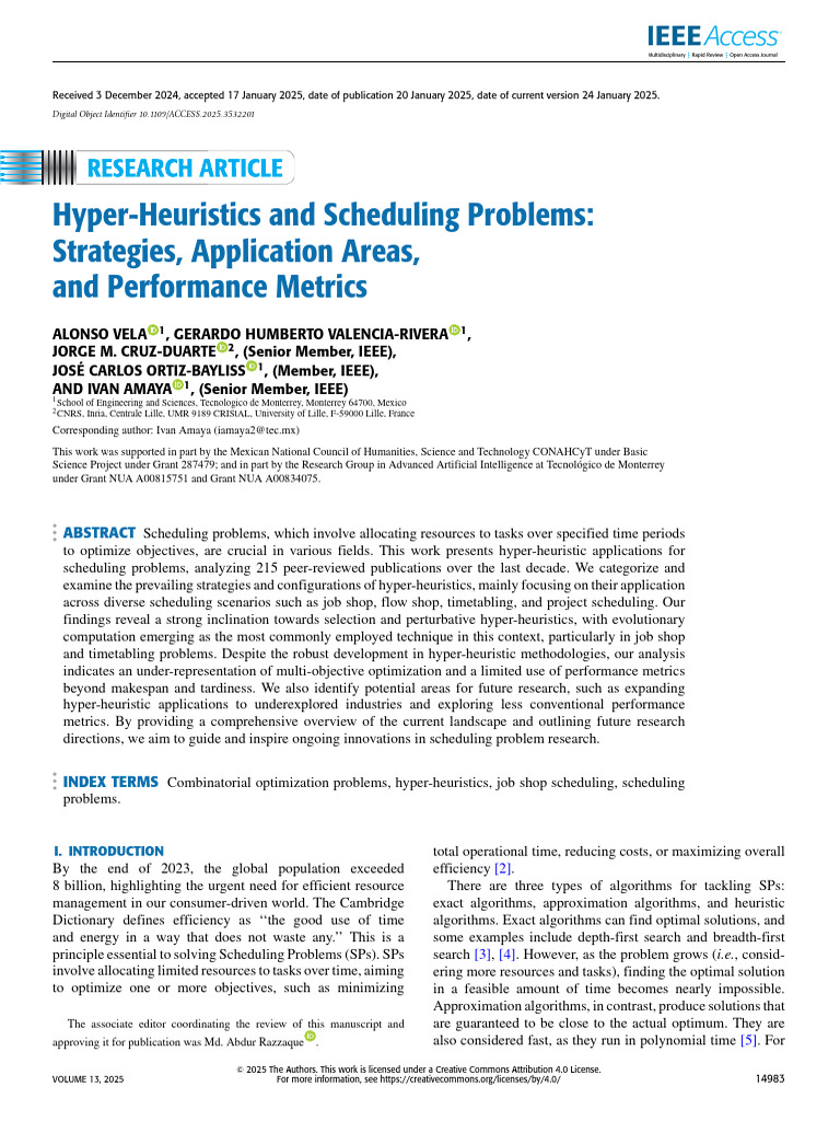 Hyper-Heuristics and Scheduling Problems Strategies Application Areas and Performance Metrics ...