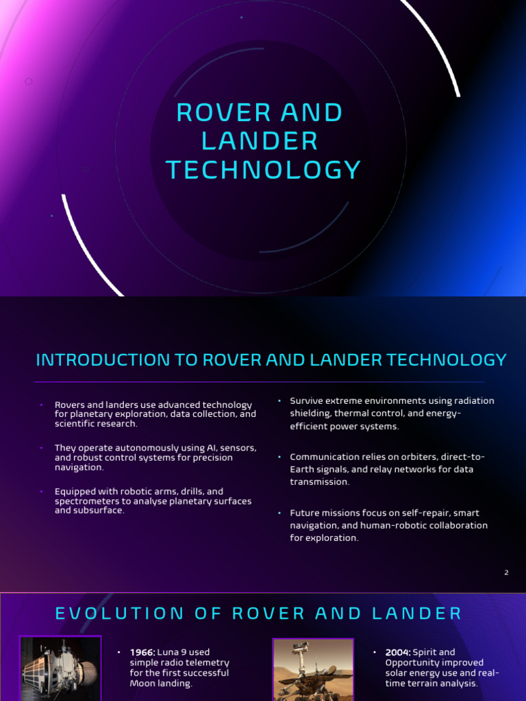 Rover and Landers Technology | PDF | Rover (Space Exploration) | Lander ...