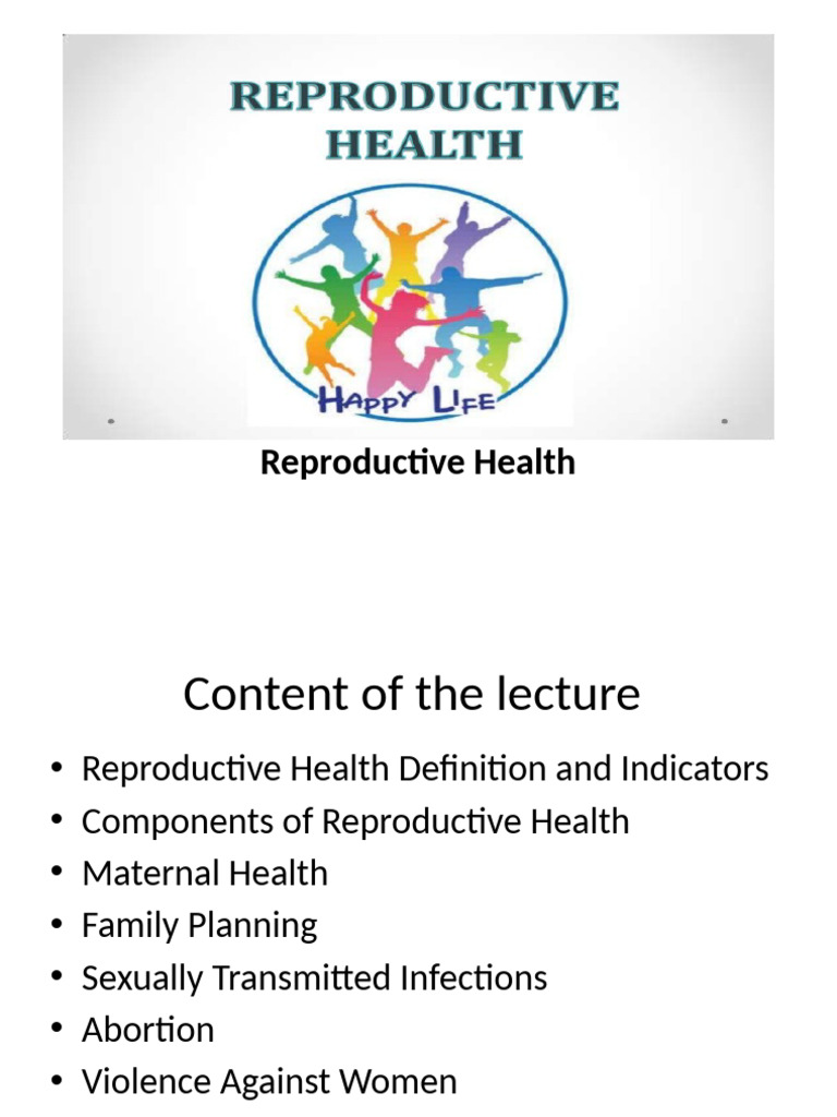 Reproductive Health | PDF | Sexually Transmitted Infection | Maternal Death