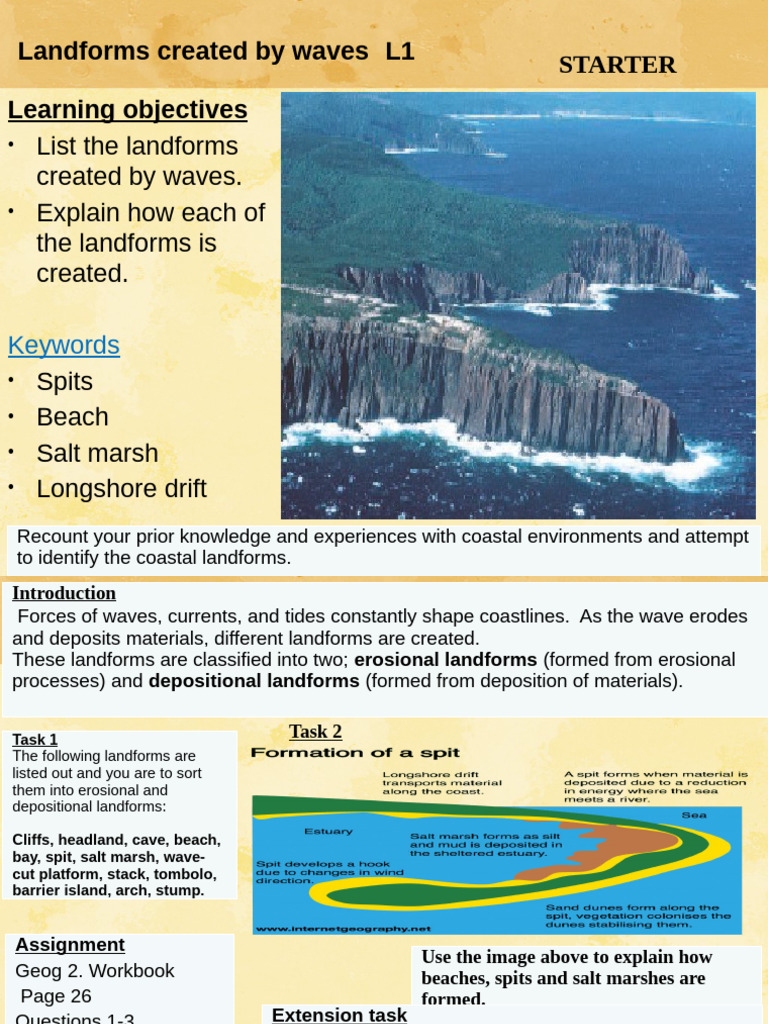 Landforms Created by Wave Erosion | PDF | Coast | Erosion