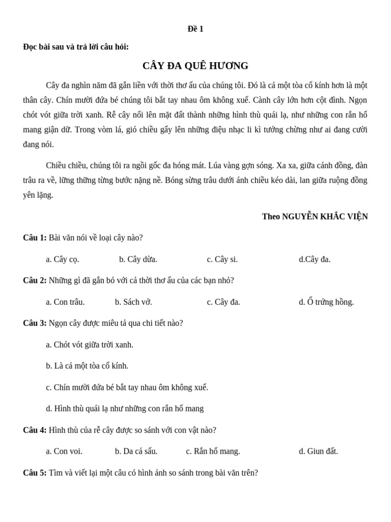 tiếng Việt HK2 2 | PDF