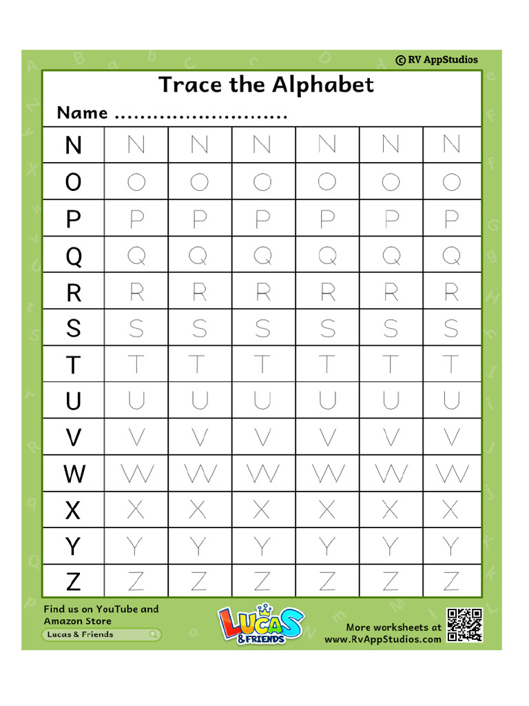 121 Free Printable Worksheets For Kids Practice Alphabet Tracing ...