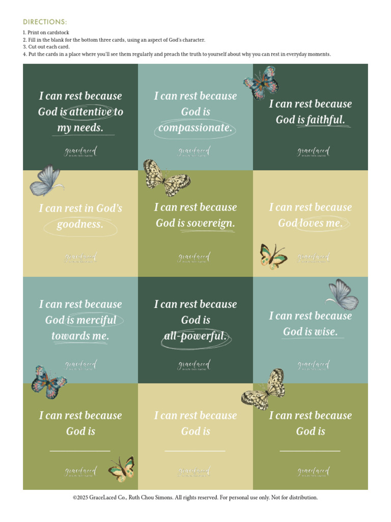 March I Can Rest Card Freebie | PDF