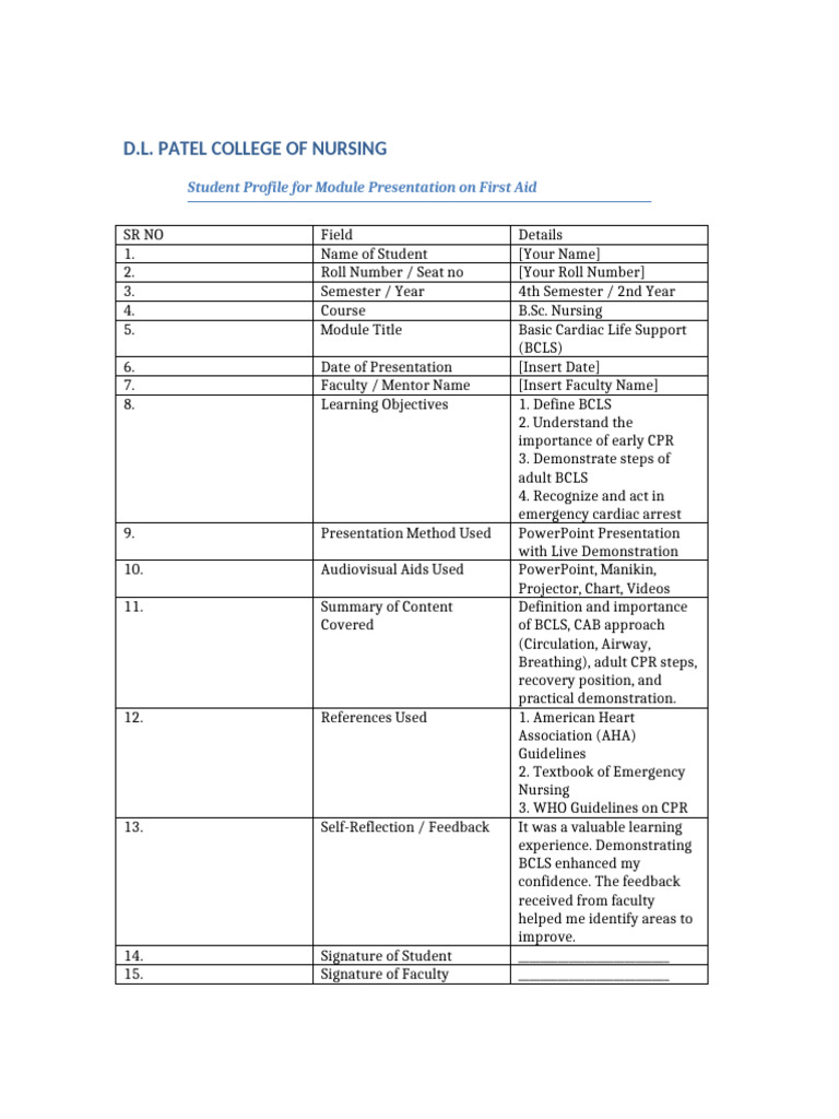 BCLS Module Presentation Profile | PDF | Cardiopulmonary Resuscitation | Medical Emergencies