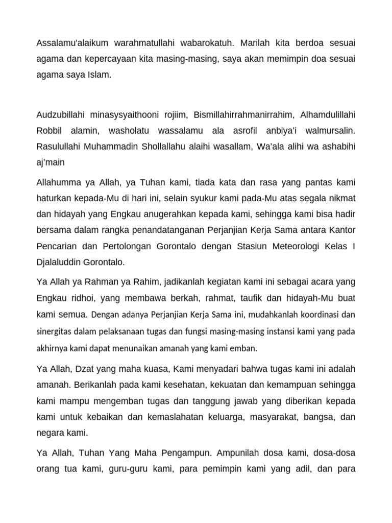 Doa PKS SAR BMKG | PDF